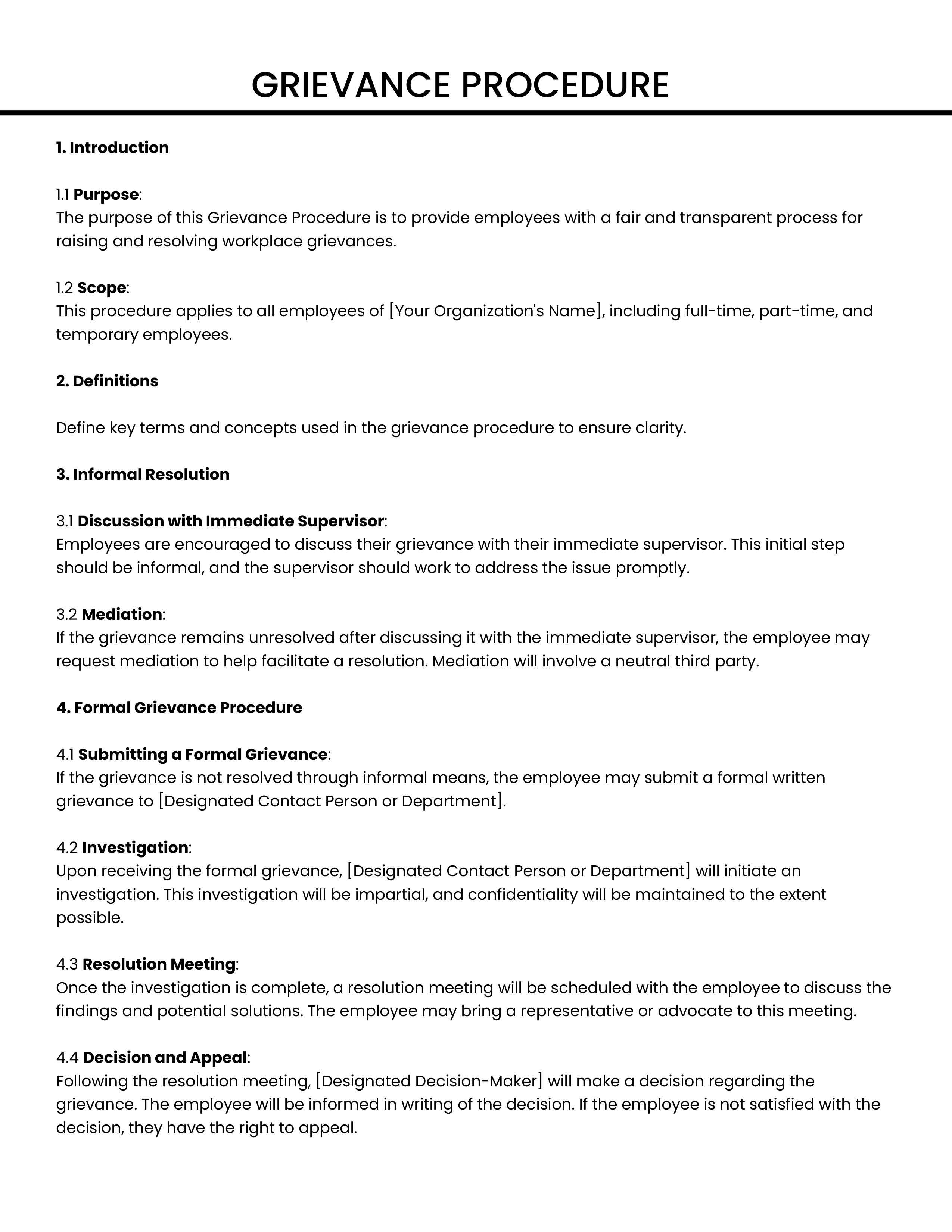 Grievance Procedure | Medusa Store