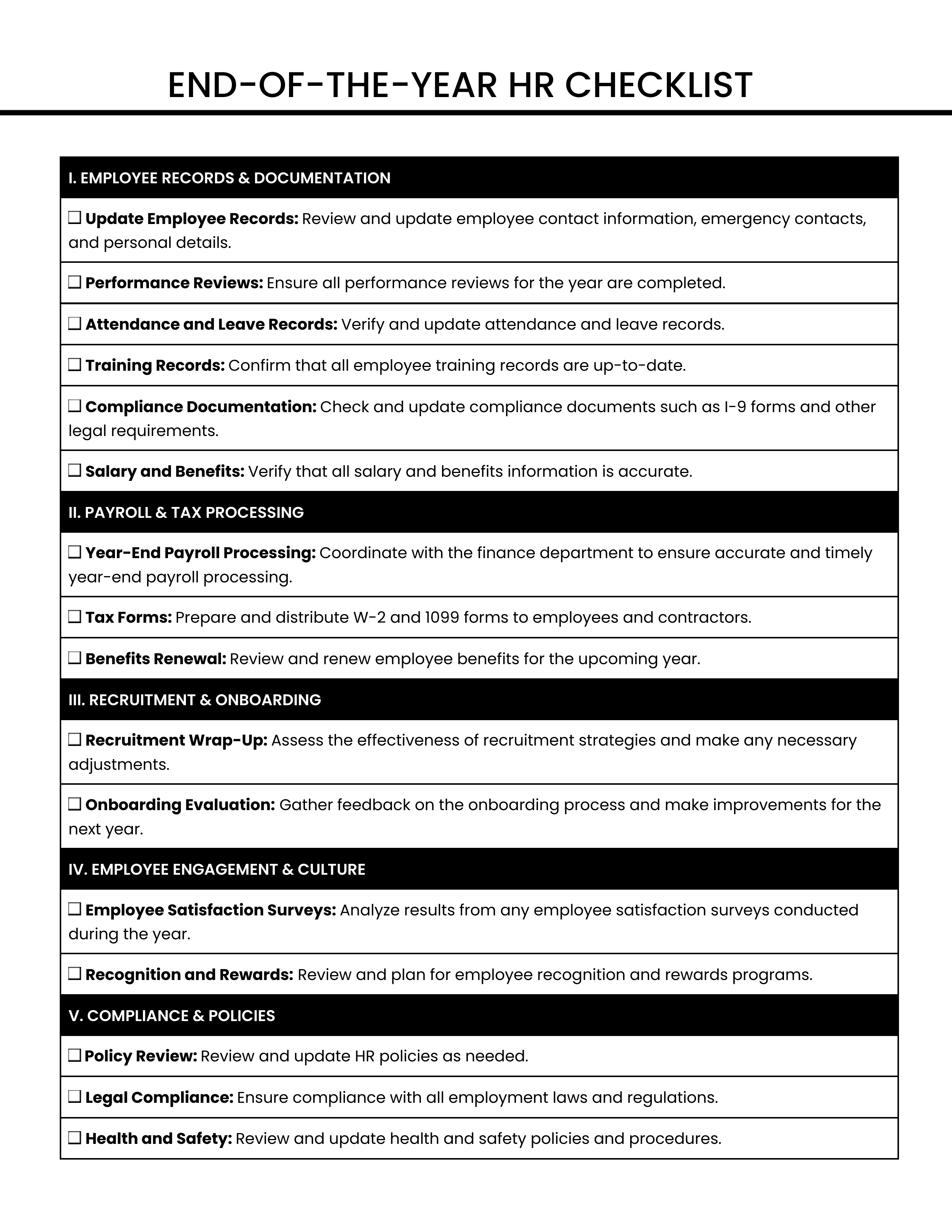 End-of-the-year HR Checklist | Medusa Store