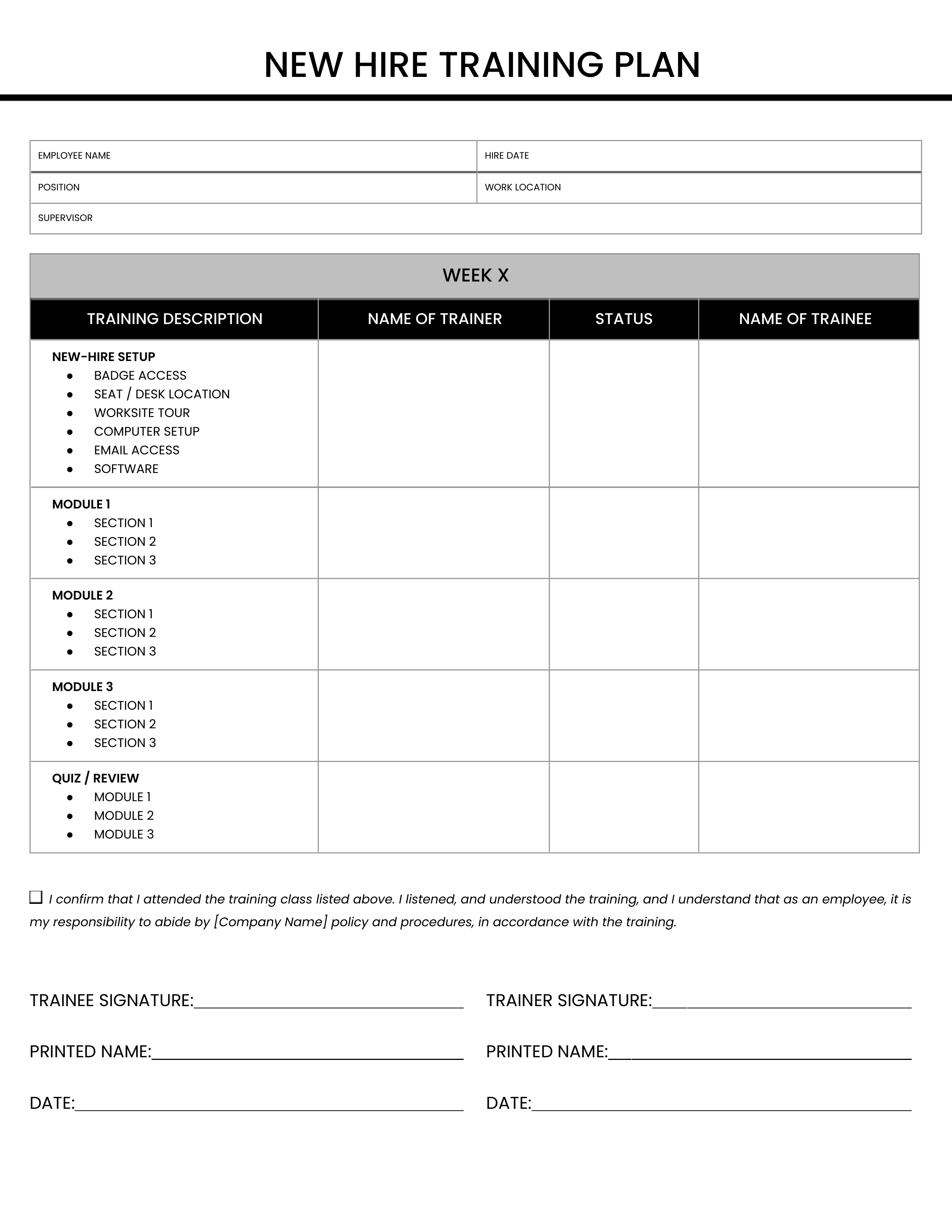 New-Hire Training Plan | Medusa Store
