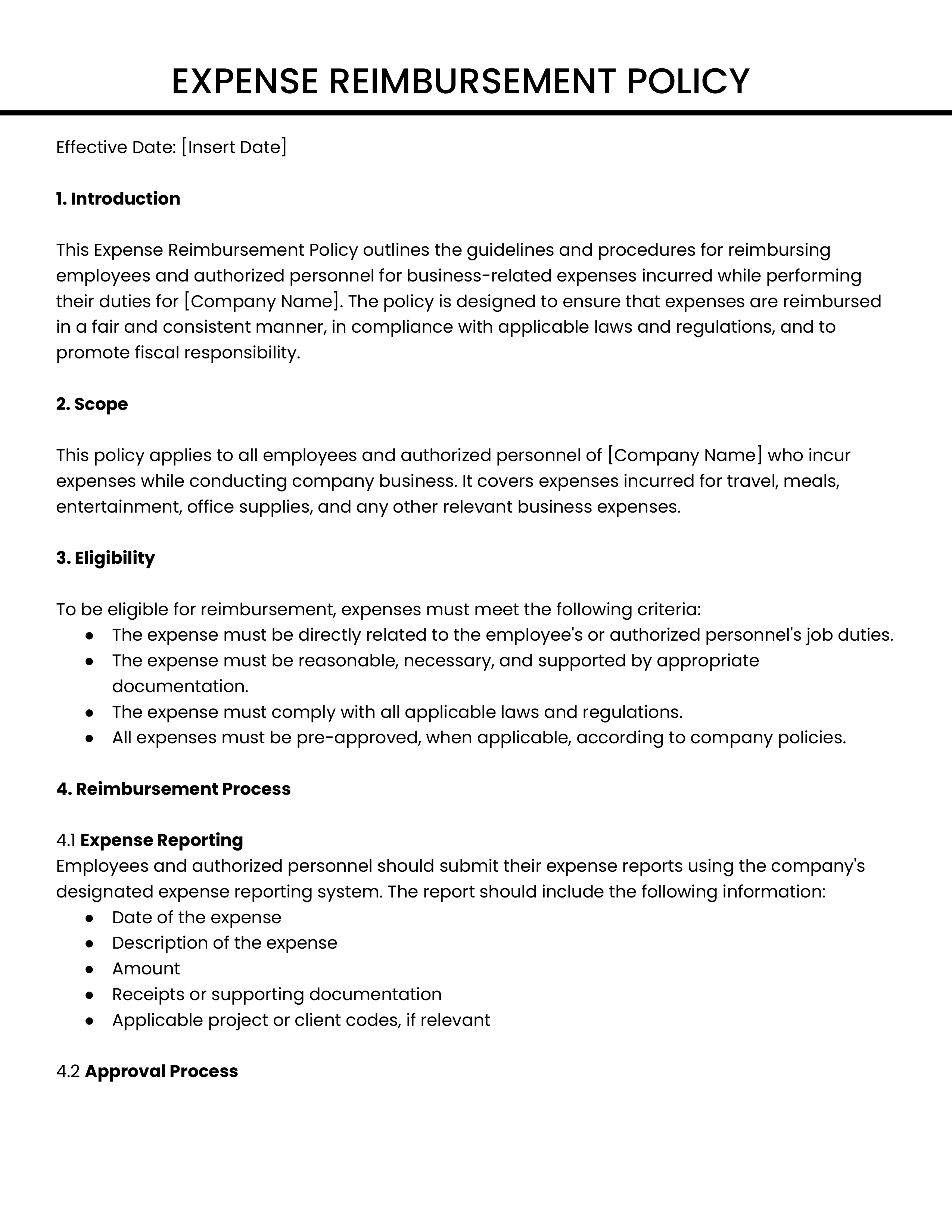 Expense Reimbursement Policy | Medusa Store