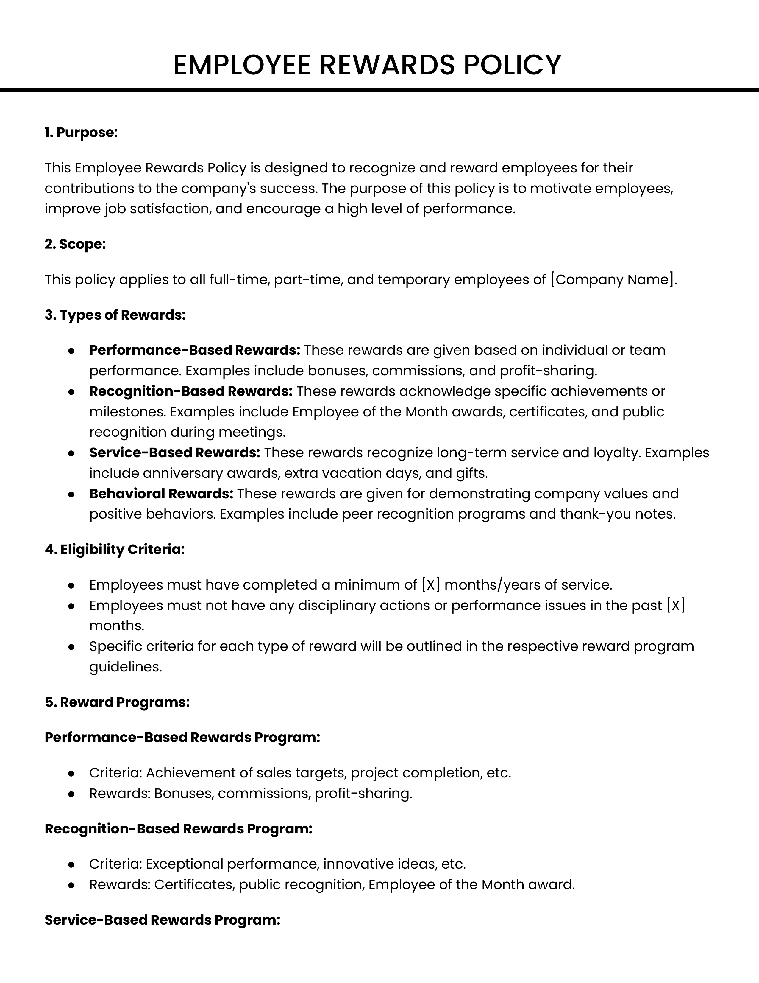 Employee Rewards Policy | Medusa Store
