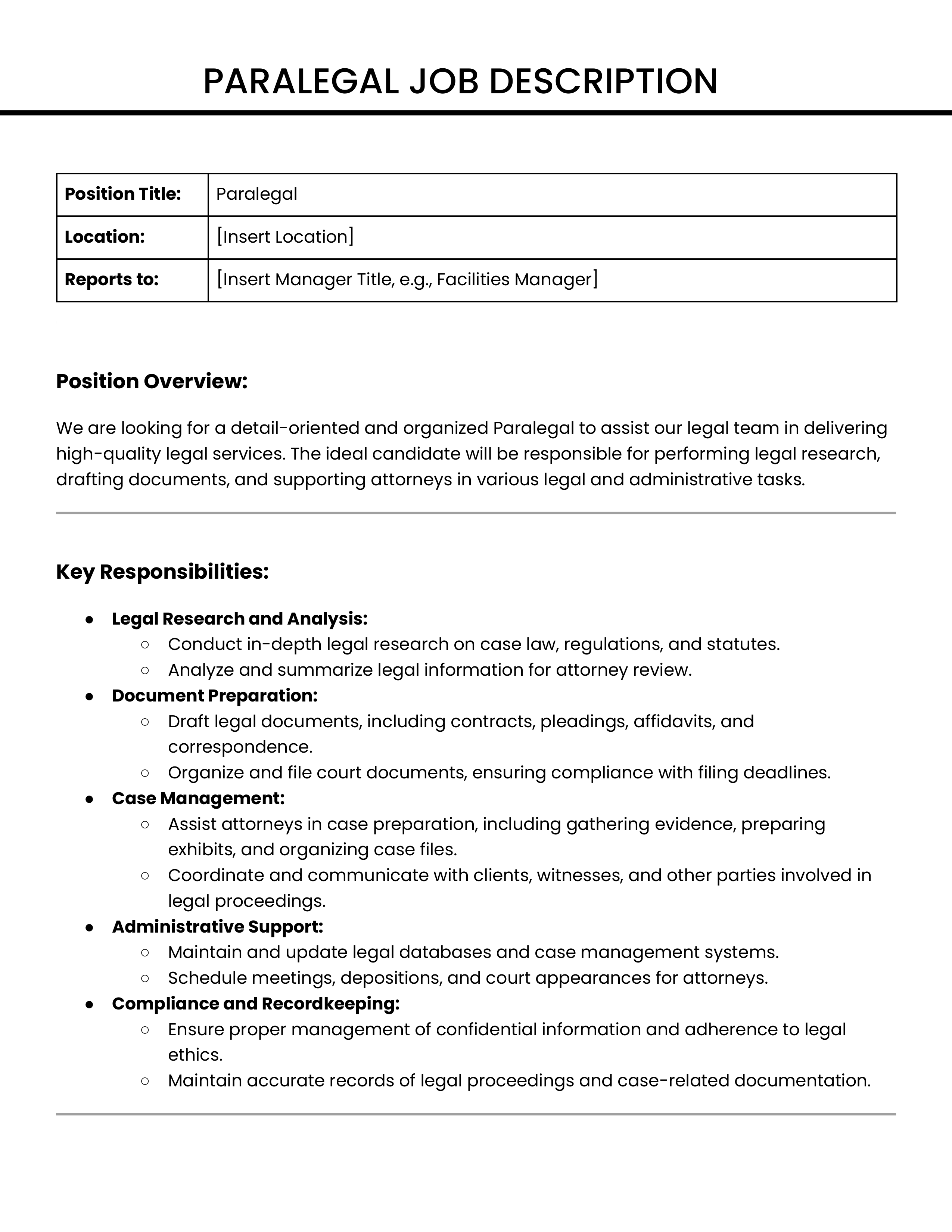 Paralegal Job Description | Medusa Store