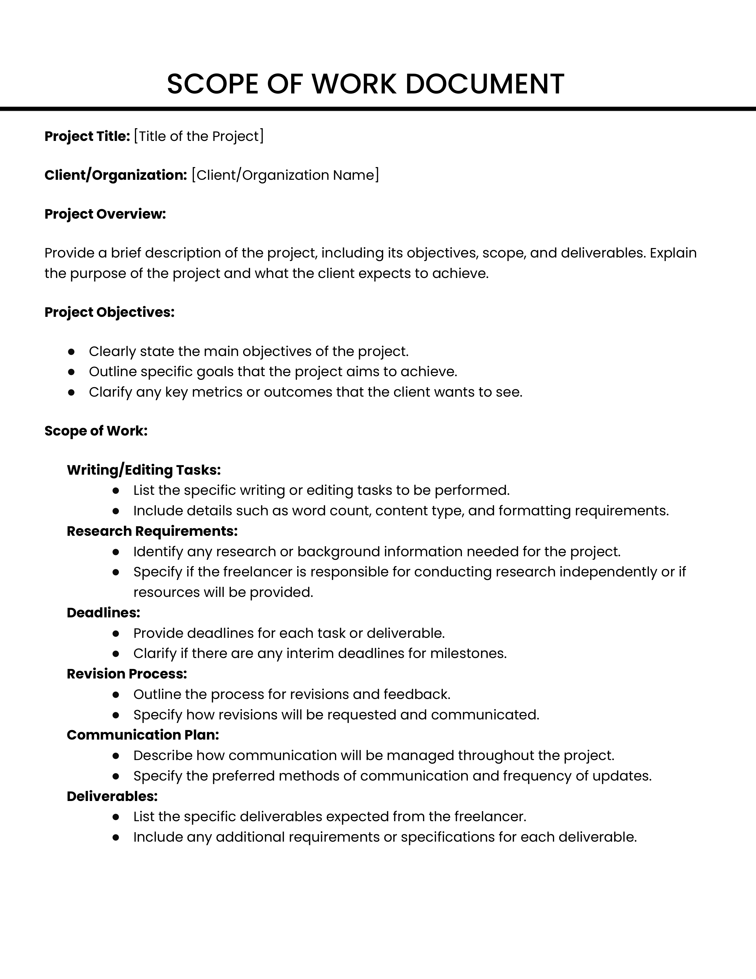 Scope of Work Document | Medusa Store