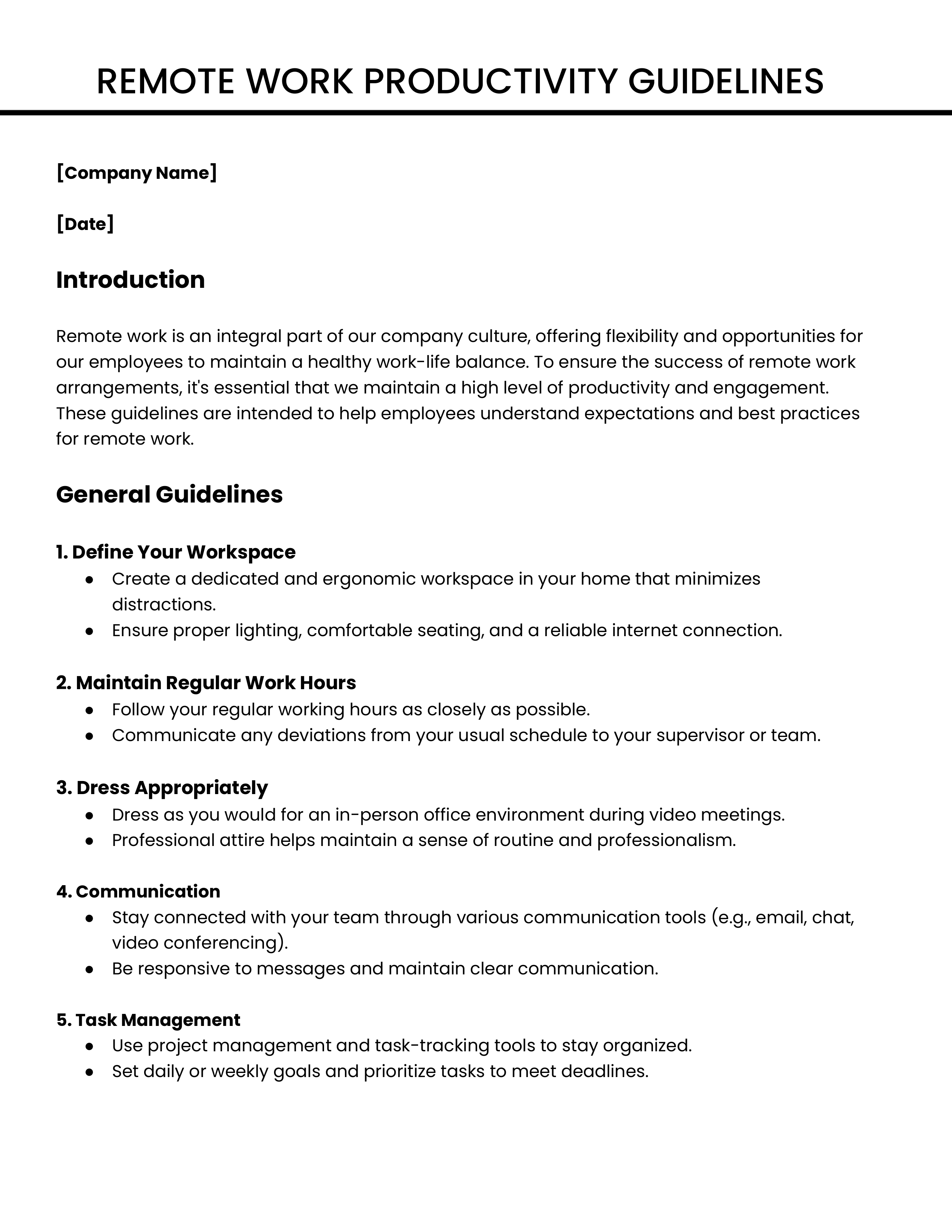 Remote Work Productivity Guidelines | Medusa Store